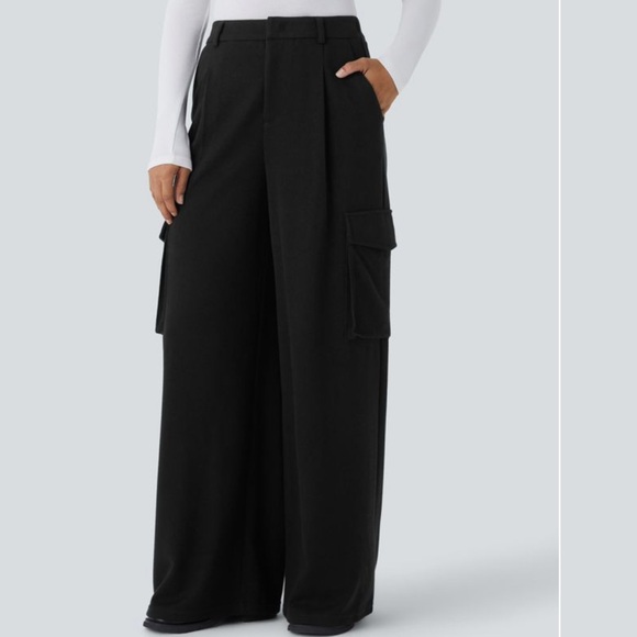 HALARA | Pants & Jumpsuits | Halara Black Wideleg Pants | Poshmark